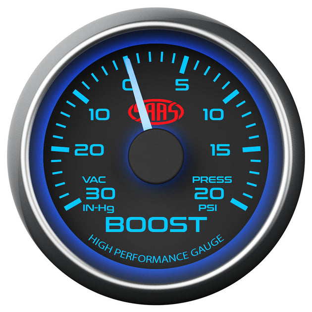Boost Gauge 30inHg-20psi 52mm Black Muscle Series – 12Volt Customs