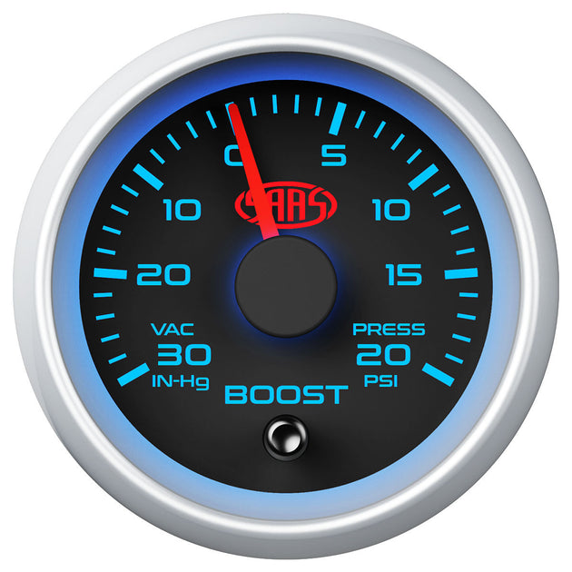 Boost Gauge 30inHg-20psi 52mm Black Muscle Series 2 – 12Volt Customs